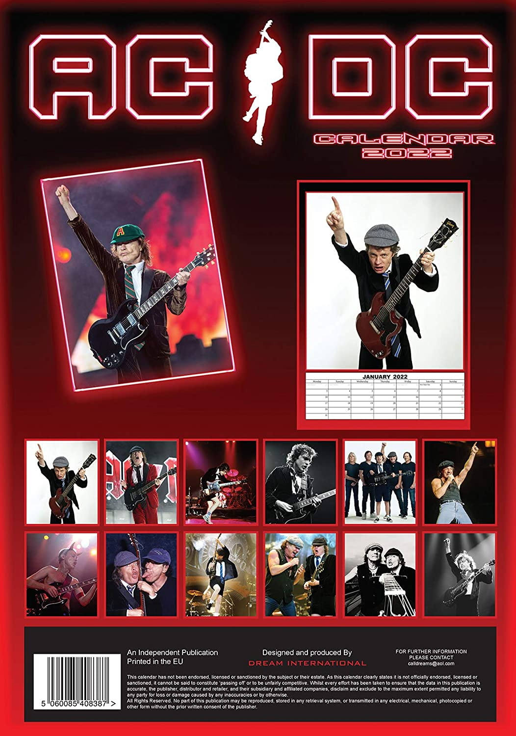 kalendarz AC/DC 2022 - sklep RockMetalShop.pl